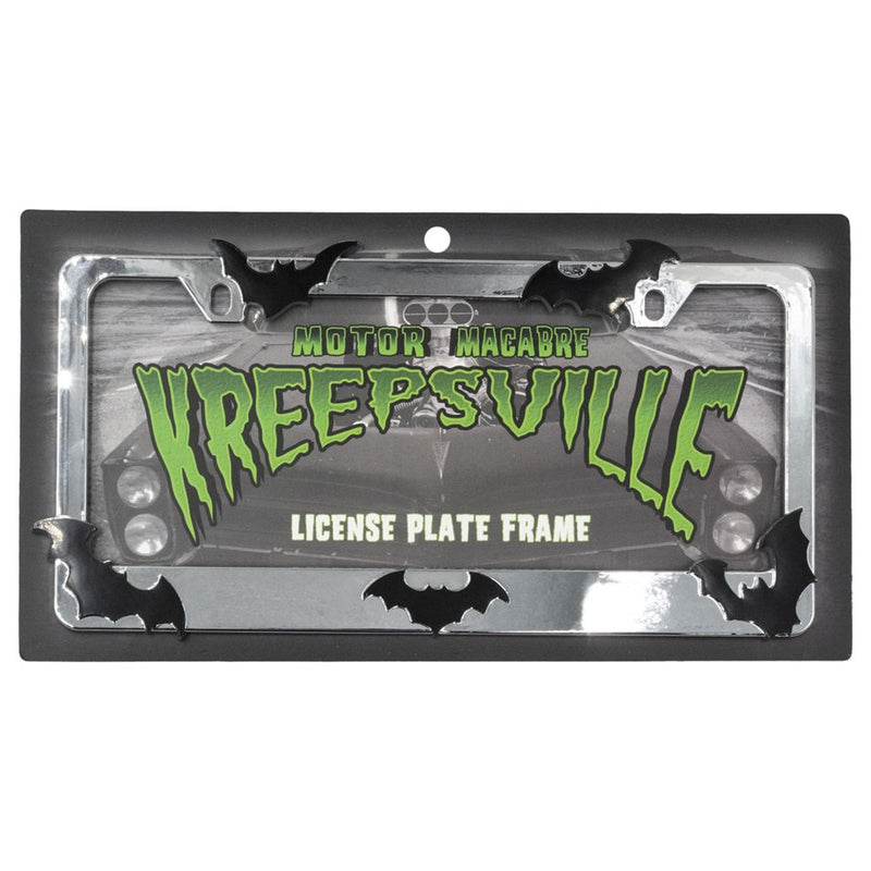 Bat License Plate Frame Chrome