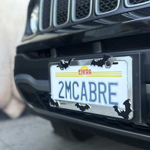 Bat License Plate Frame Chrome